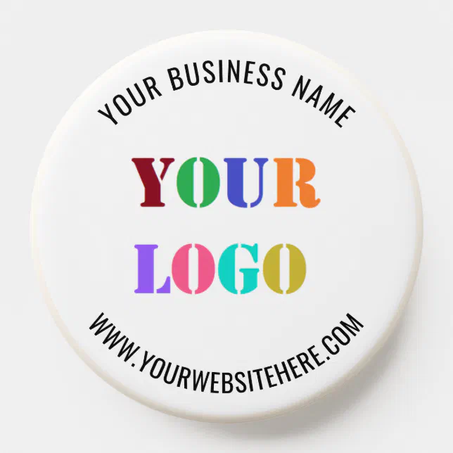 Custom Logo and Text Business PopSocket Template | Zazzle