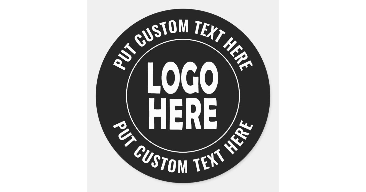 Custom logo and text business promotional classic classic round sticker ...