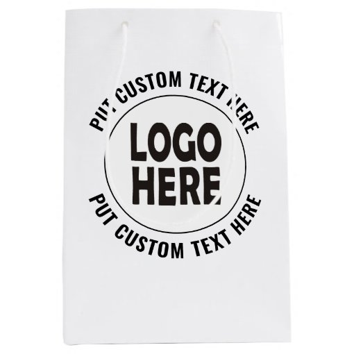 Custom logo and text business promotional medium gift bag | Zazzle
