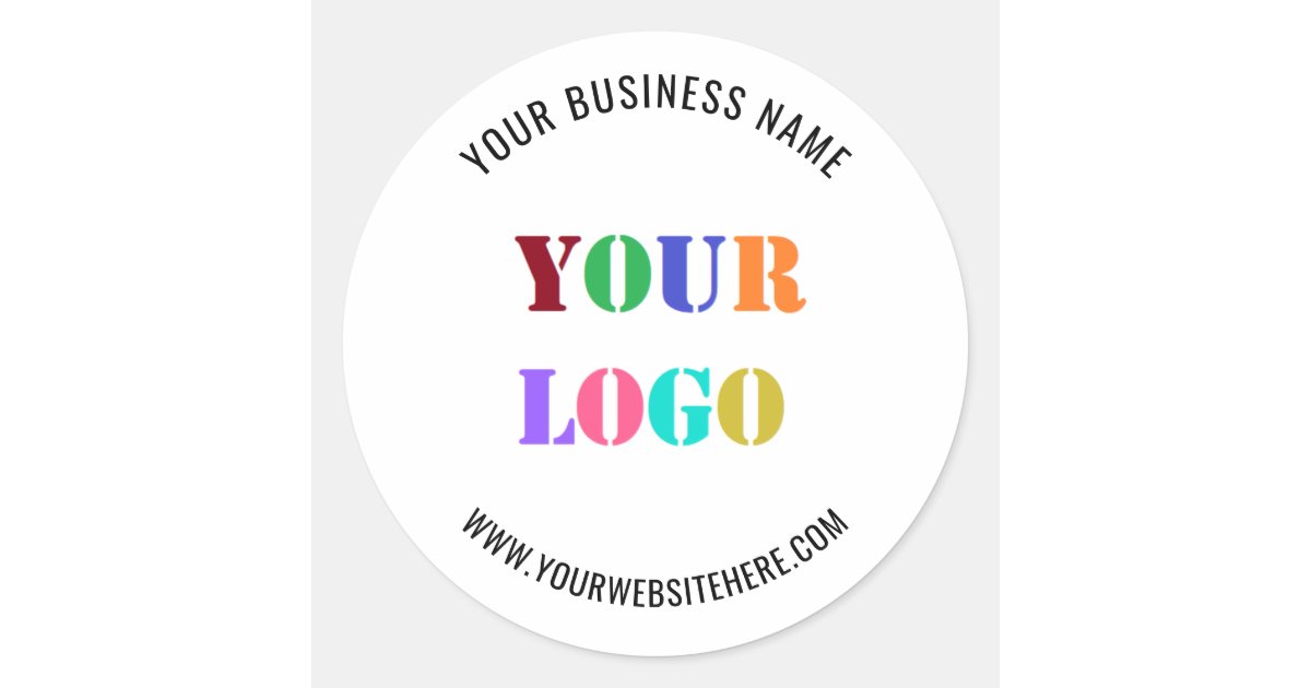 Custom Logo and Text Business Sticker Template | Zazzle