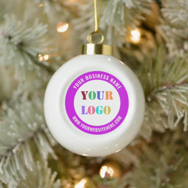 Custom Logo and Text Christmas Ornament Template | Zazzle