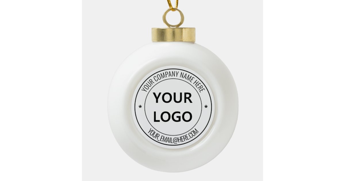 Custom Logo and Text Company Christmas Ornament | Zazzle