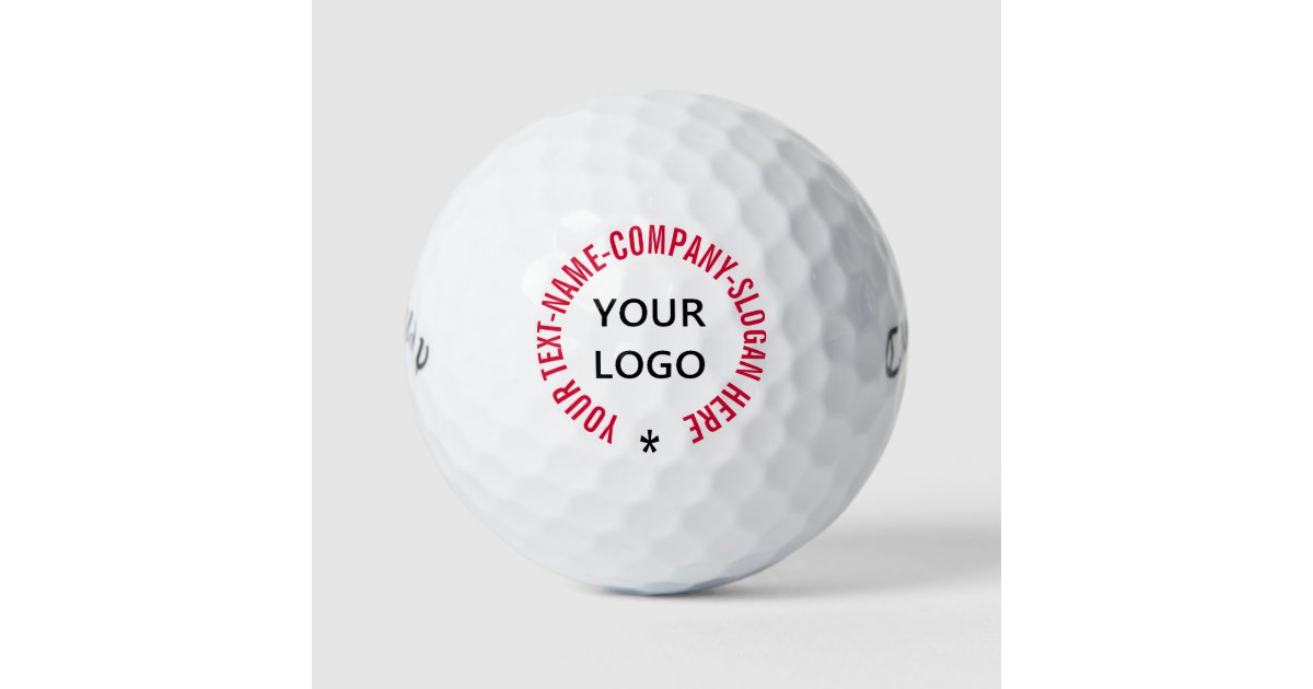 Custom Logo and Text Golf Balls Stamp Your Colors | Zazzle