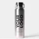 Custom Logo and Text on 2 Sides Silver Water Bottle | Zazzle