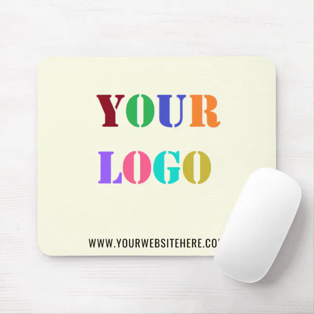 Custom Logo and Text Personalized Mouse Pad | Zazzle