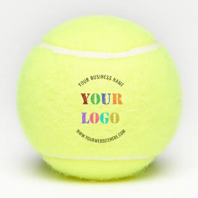 Custom Logo and Text Personalized Tennis Balls | Zazzle