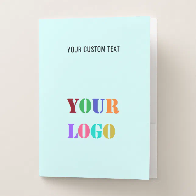Custom Logo and Text Pocket Folder Template | Zazzle