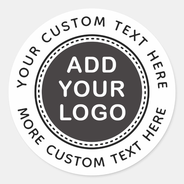 Custom logo and text promotional business template classic round ...