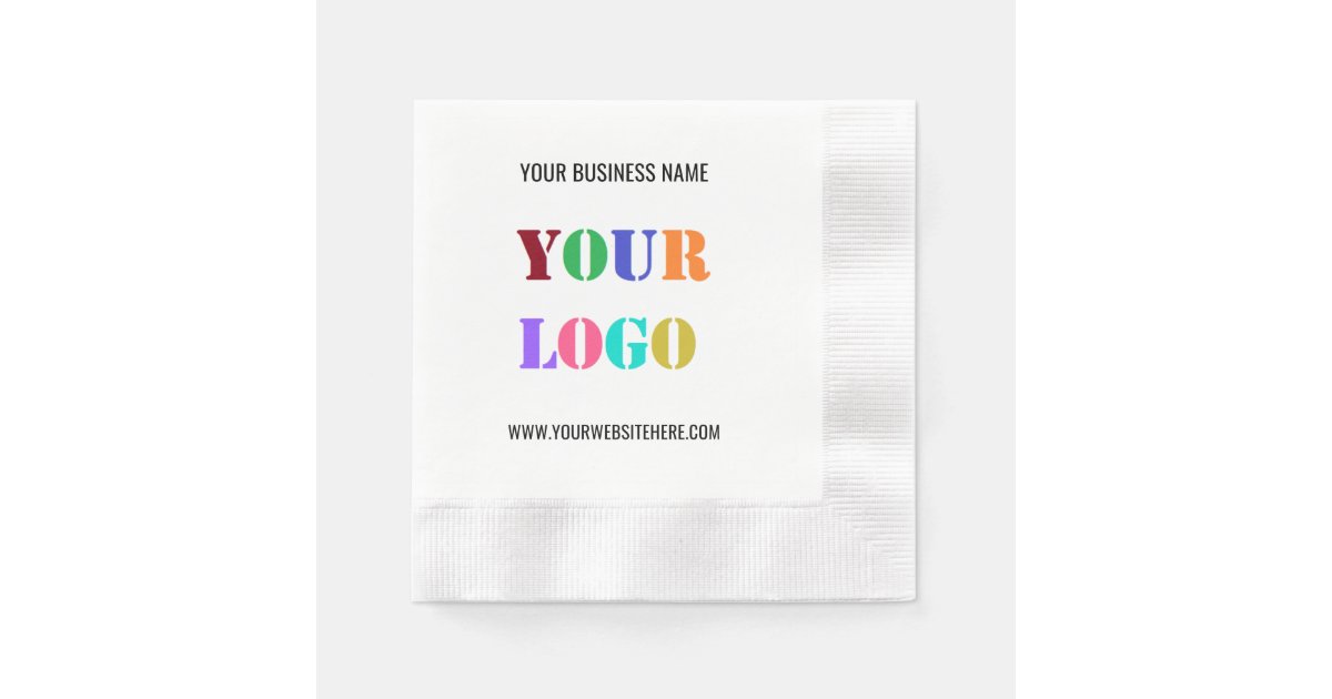 Custom Logo and Text Promotional Napkins Business | Zazzle
