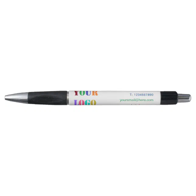 Custom Logo and Text Promotional Pen - Your Colors | Zazzle