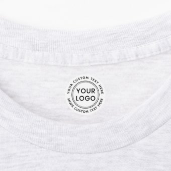 Custom logo and text round fabric clothing labels | Zazzle