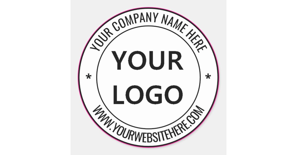 Custom Logo and Text Round Sticker Choose Colors | Zazzle