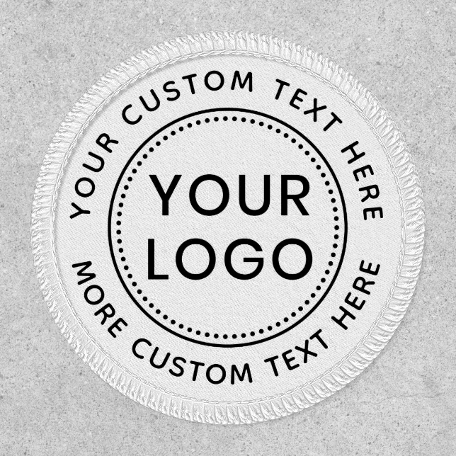 Custom logo and text round white or any color patch | Zazzle
