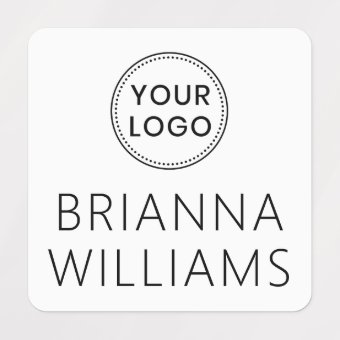 Custom logo and text square fabric clothing labels | Zazzle