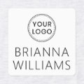 Custom logo and text square fabric clothing labels | Zazzle