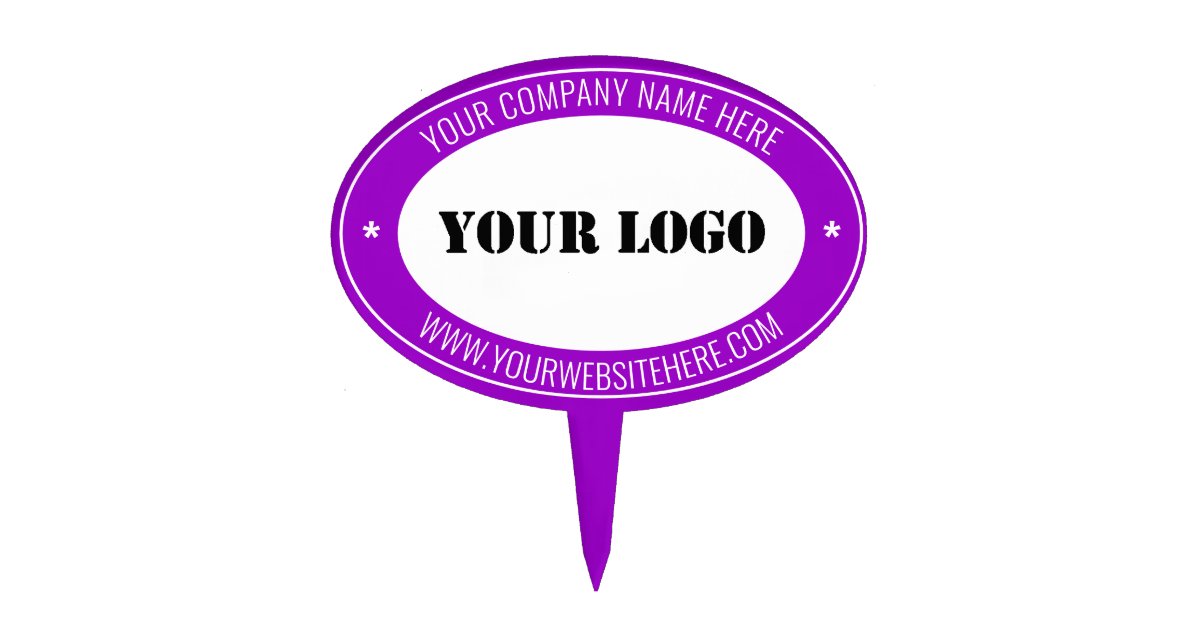 Custom Logo and Text Stamp Cake Topper Your Colors | Zazzle