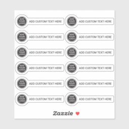 Custom logo and text sticker | Zazzle