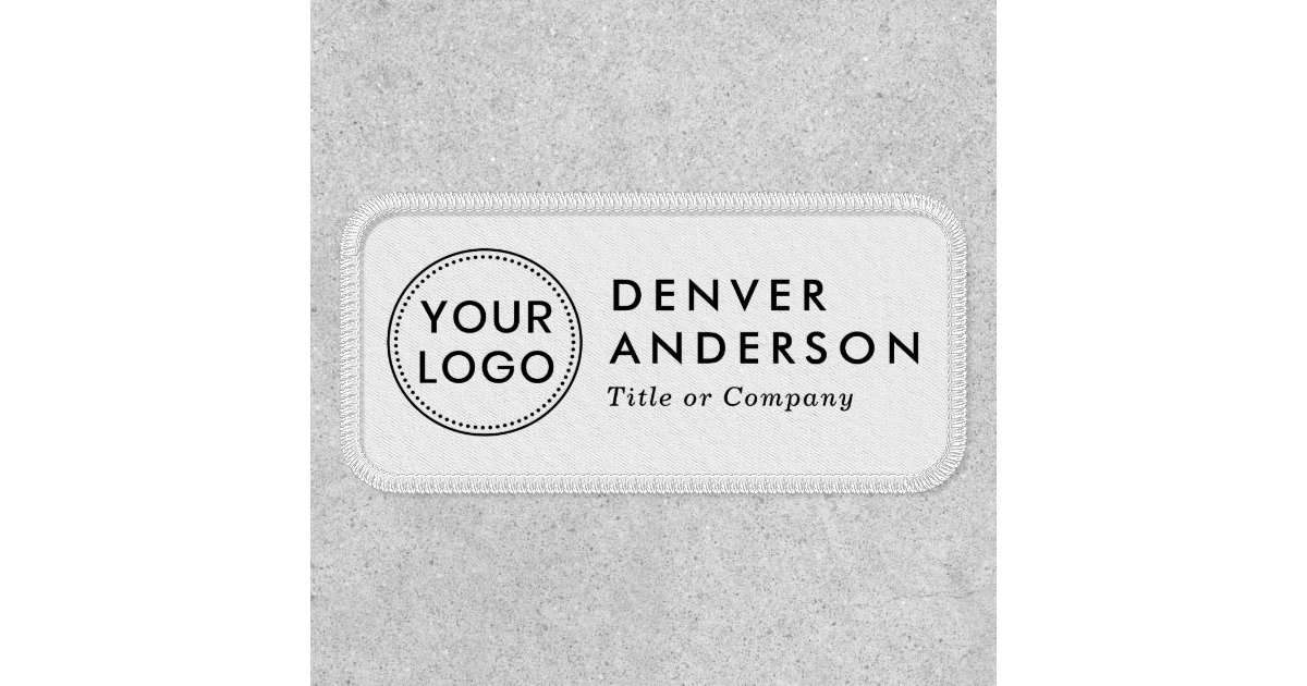 Custom logo and text white or any color patch | Zazzle