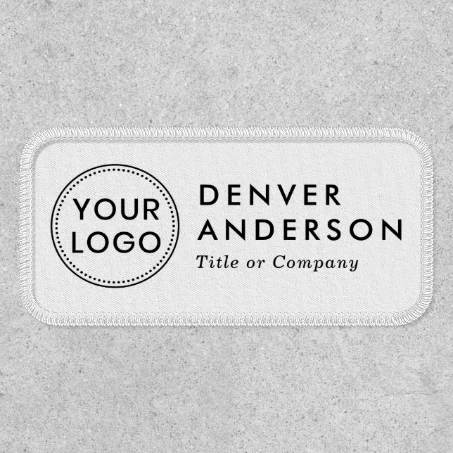 Custom logo and text white or any color patch | Zazzle