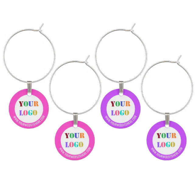 Custom Logo and Text Wine Charm - Your Colors | Zazzle
