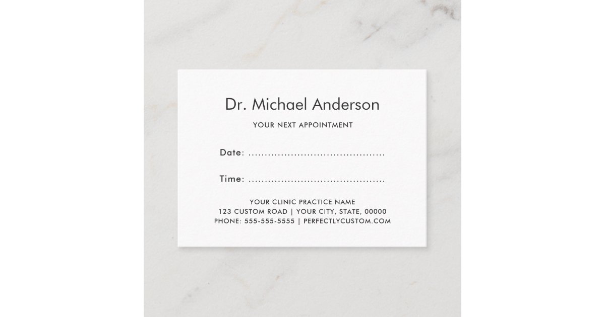 Custom logo appointment reminder cards | Zazzle