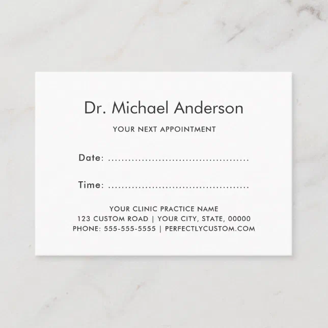 Custom logo appointment reminder cards | Zazzle