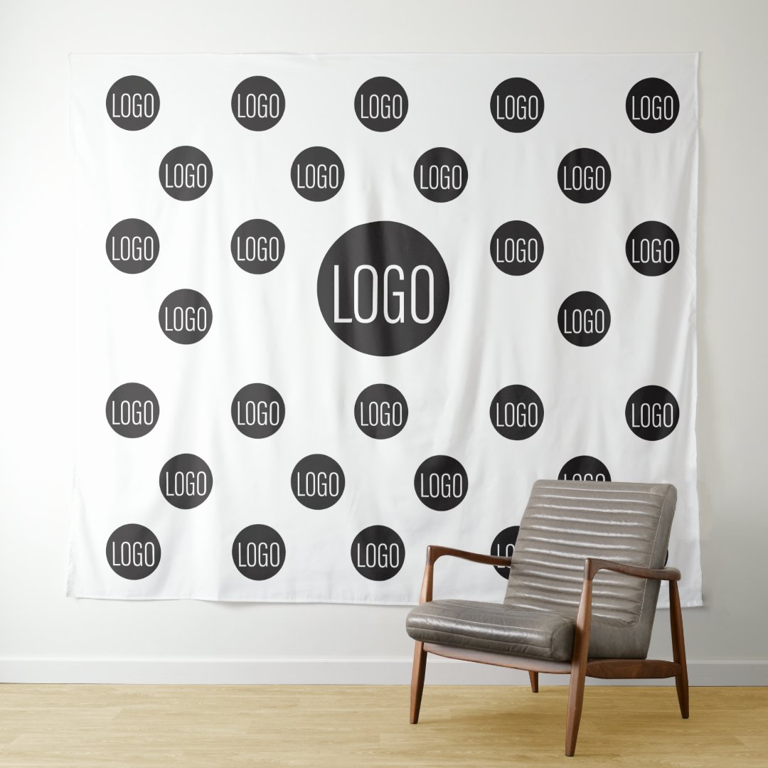 Custom Logo backdrop Company step and repeat | Zazzle