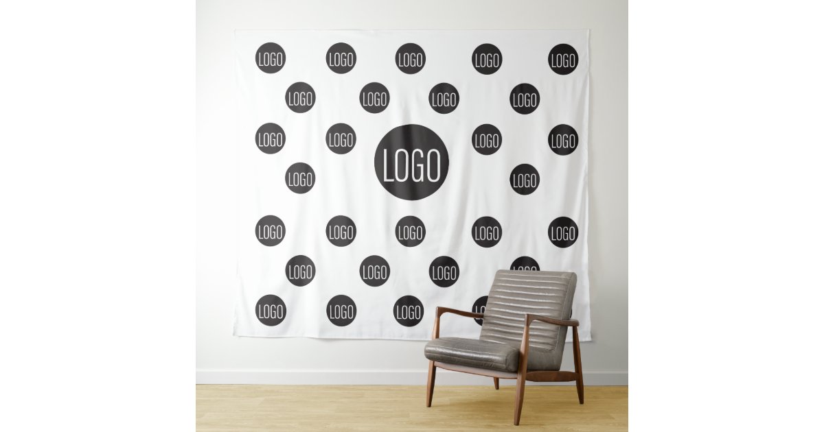 Custom Logo backdrop Company step and repeat | Zazzle