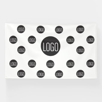 Custom Logo backdrop Company step and repeat Banner | Zazzle