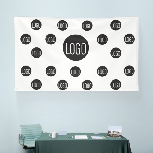 Custom Logo backdrop Company step and repeat Banner | Zazzle