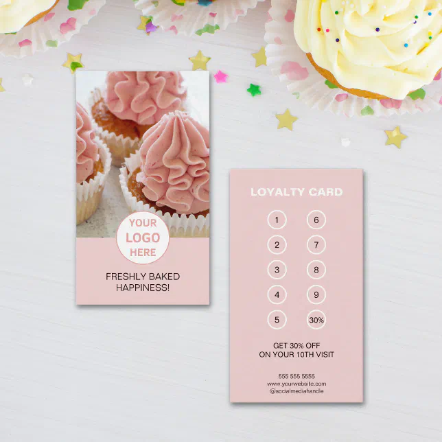 Custom Logo Bakery Professional Business Loyalty Card | Zazzle