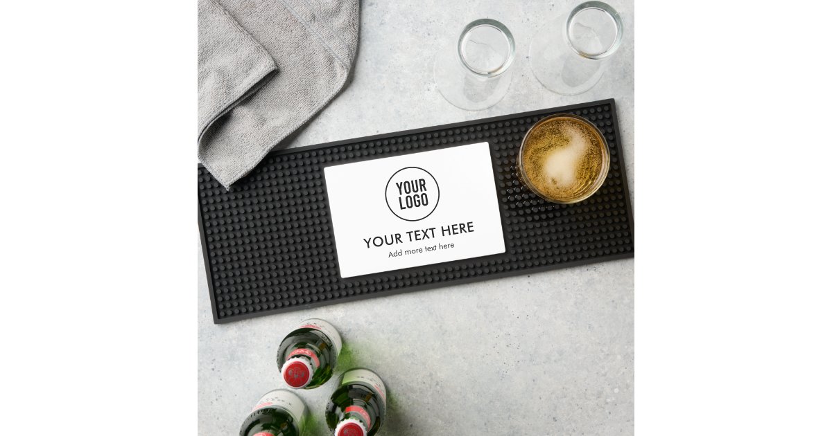 Custom Logo Bar Mat with Personalized Text | Zazzle