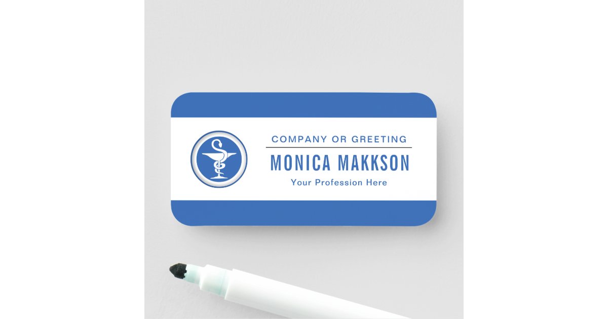 Custom Logo Basic Employee Staff Name Tag | Zazzle