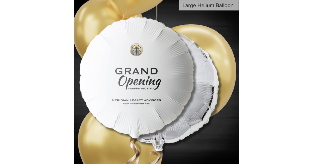 Custom Logo Black and White Grand Opening Balloon | Zazzle
