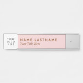 Custom Logo Blush Pink Modern Simple Girly Title Door Sign | Zazzle
