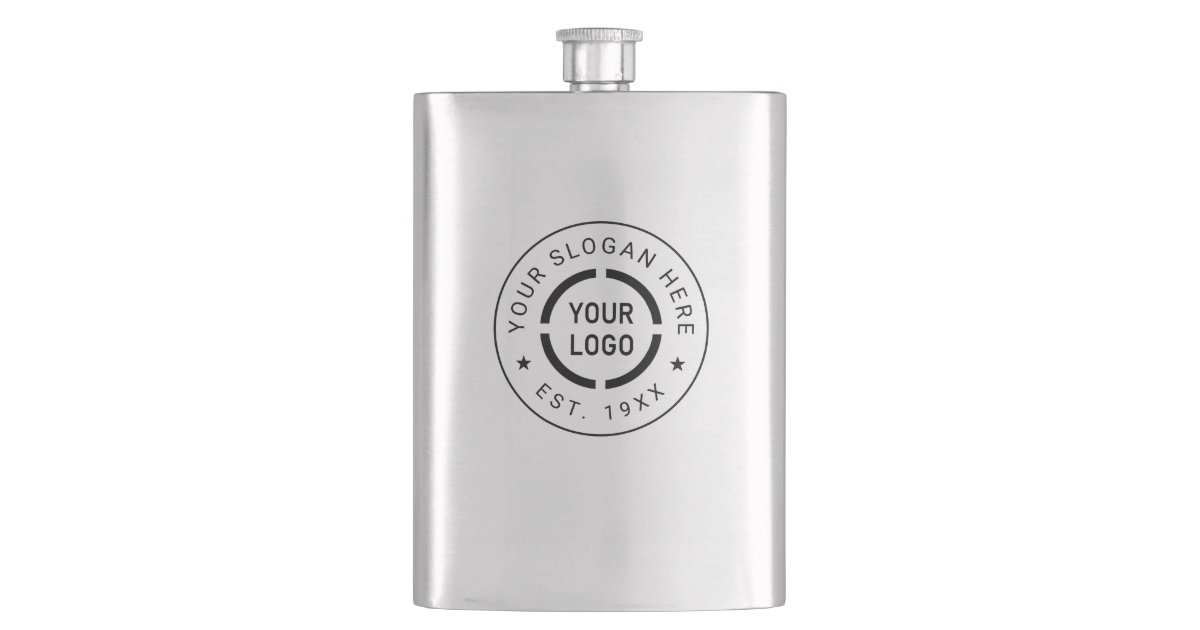 Custom Logo branded promotional Flask | Zazzle