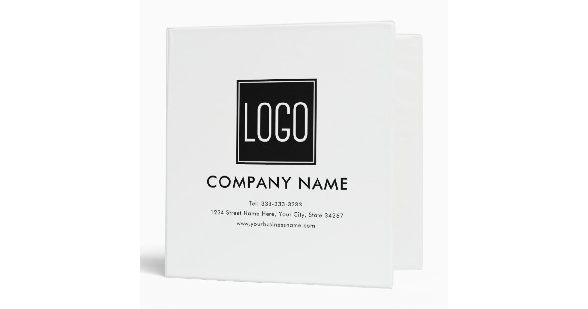 Custom Logo Business 3 Ring Binder | Zazzle