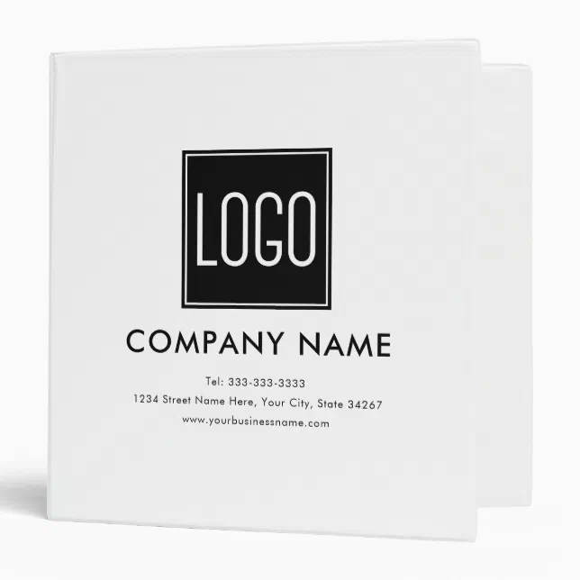 Custom Logo Business 3 Ring Binder | Zazzle