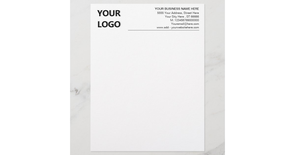 Custom Logo Business Address Office Letterhead | Zazzle