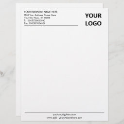 Custom Logo Business Address Office Personalized Letterhead | Zazzle