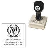 Custom Logo | Business Address Rubber Stamp | Zazzle