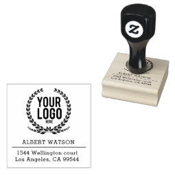 Custom Logo | Business Address Rubber Stamp | Zazzle
