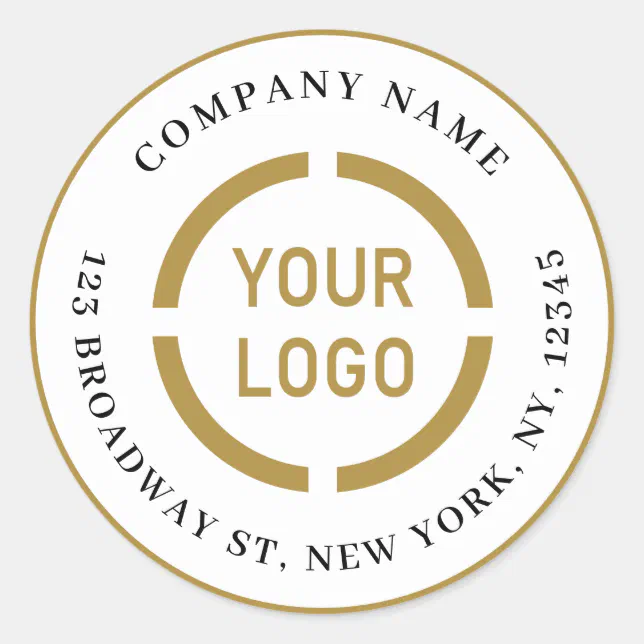 Custom Logo business branded return address Classic Round Sticker | Zazzle