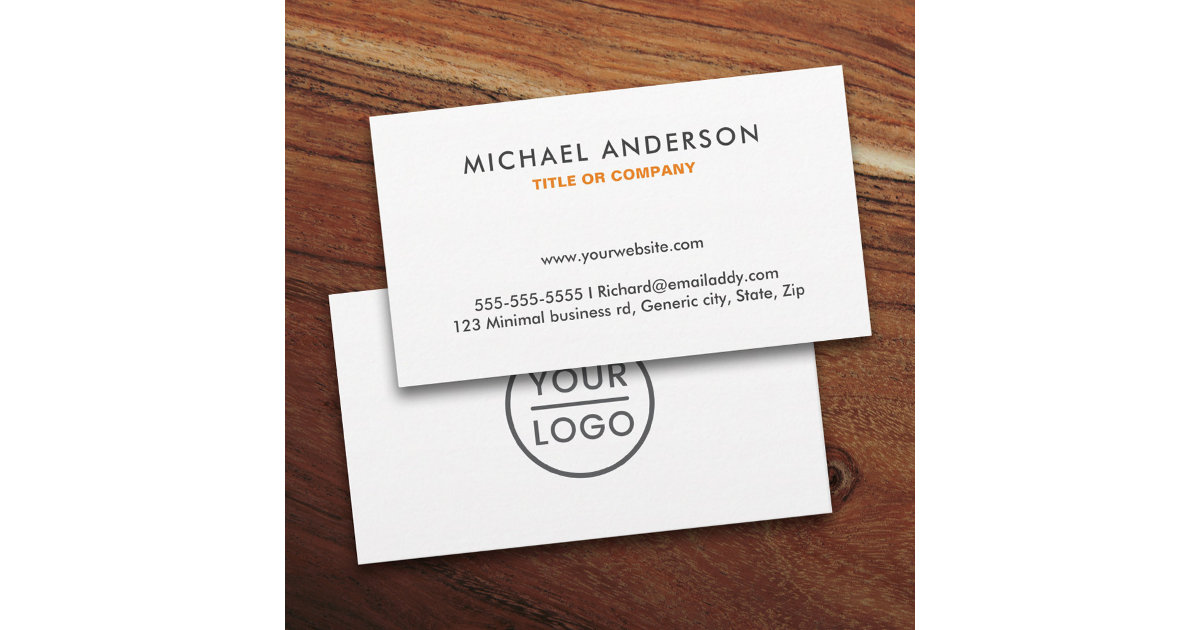 Custom logo business cards - any color background | Zazzle