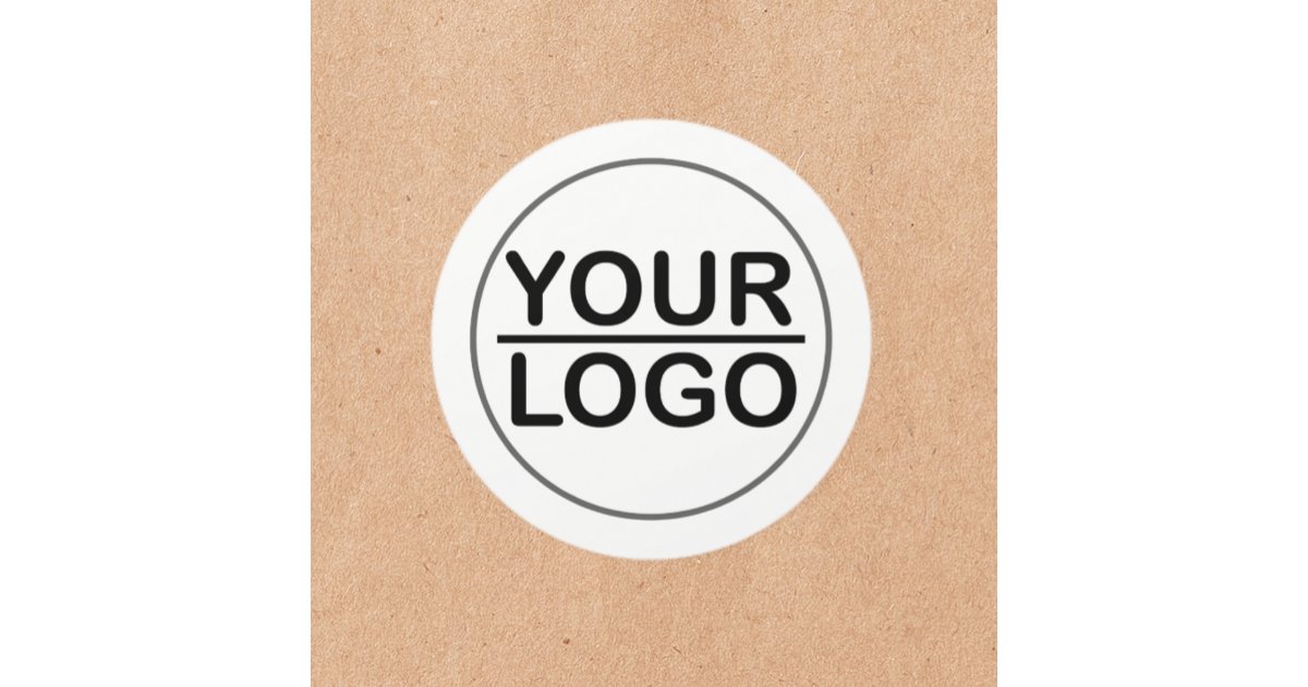 Custom logo business classic round sticker | Zazzle