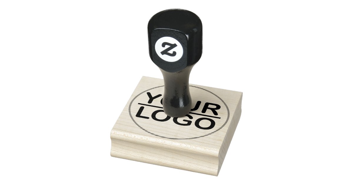 Custom logo business classic rubber stamp | Zazzle