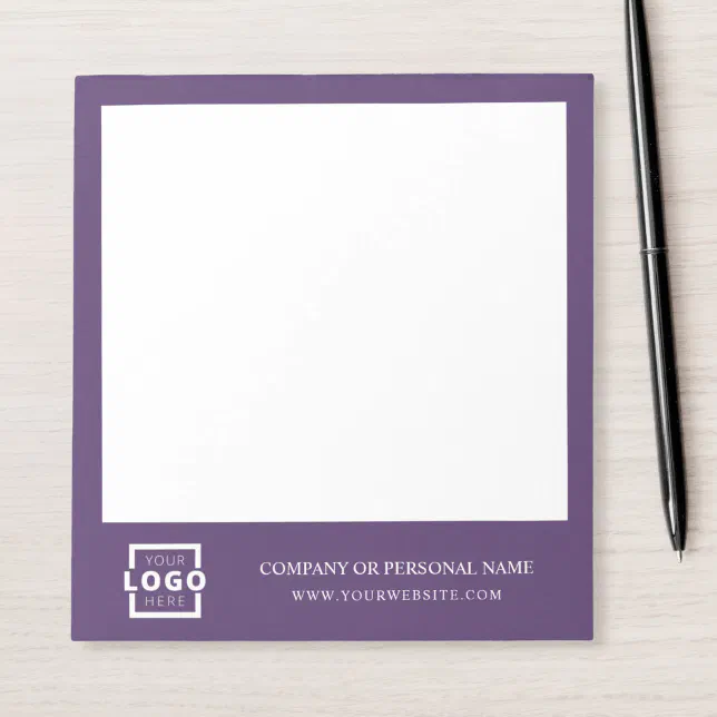 Custom Logo Business Company Branded Gift Purple Notepad | Zazzle