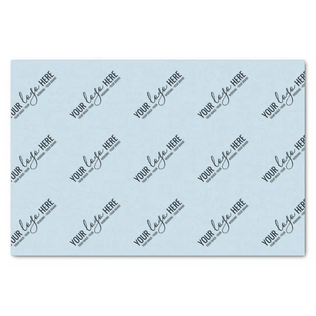 Custom Logo Business Company Packaging Pastel Blue Tissue Paper | Zazzle