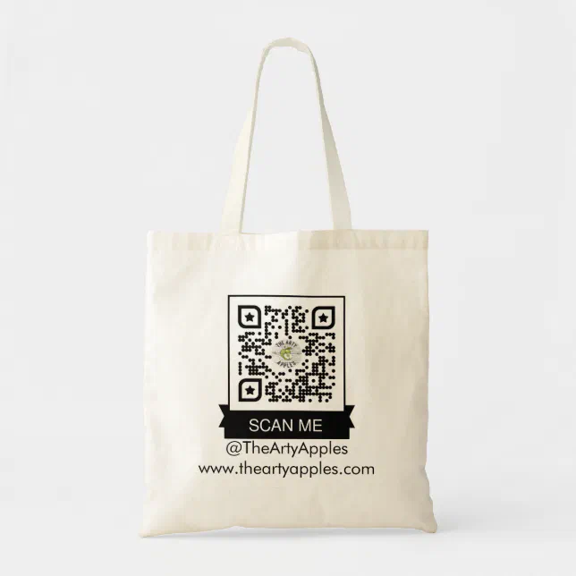 custom logo business company QR code shopping Tote Bag | Zazzle