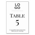 Custom Logo Business Corporate Event Table Number | Zazzle